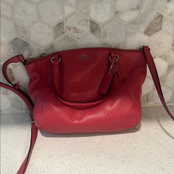 Coach | Bags | Coach Pink Crossbody Bag With Leather Finish | Poshmark